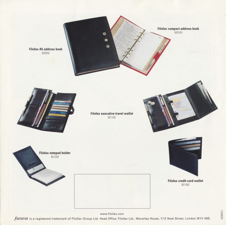 Filofax UK 2000 – Catalogue – Filofax Catalogue Archive